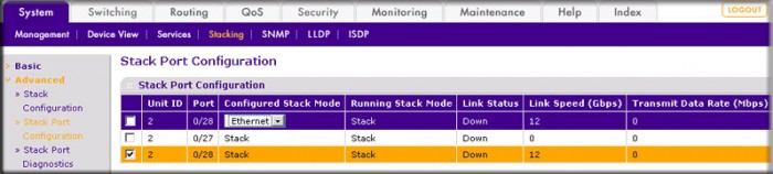 How Do I Configure A Stacking Port As An Ethernet Port Using The Web Interface On My Managed